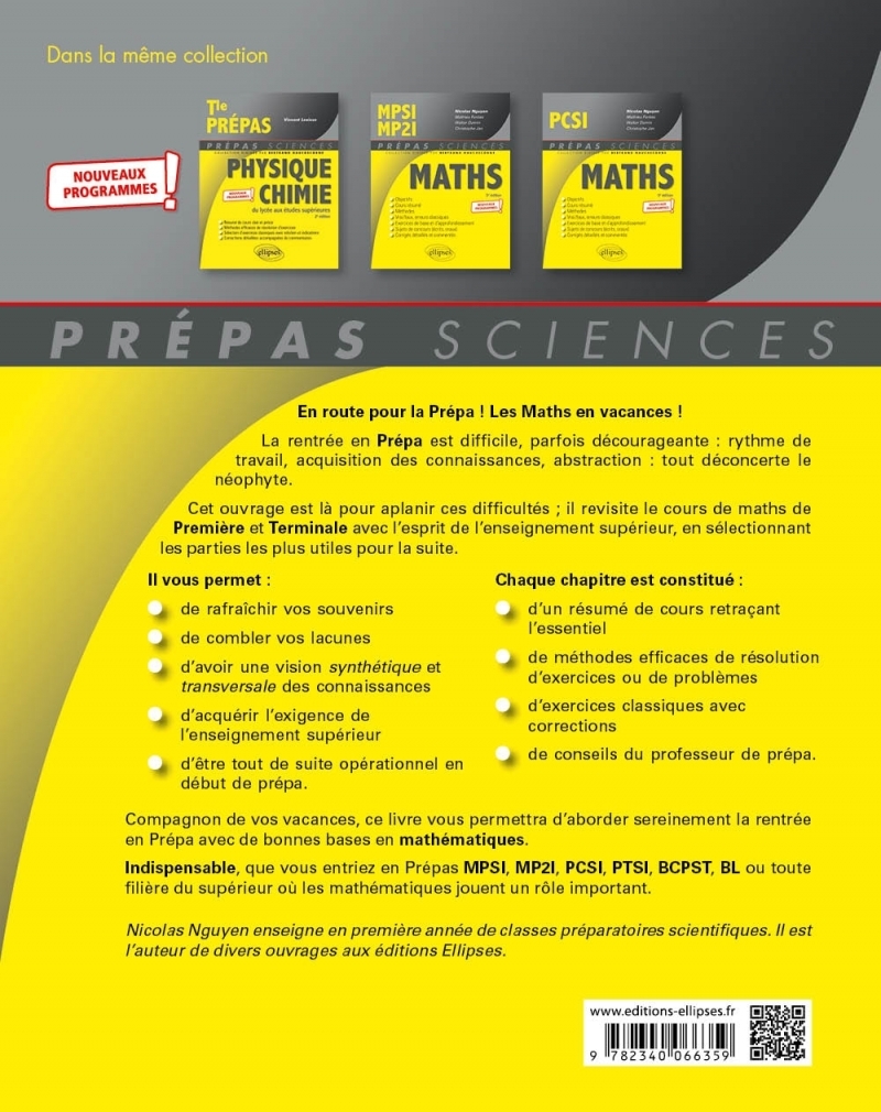 Mathématiques de la Terminale à la prépa scientifique - nouveaux programmes