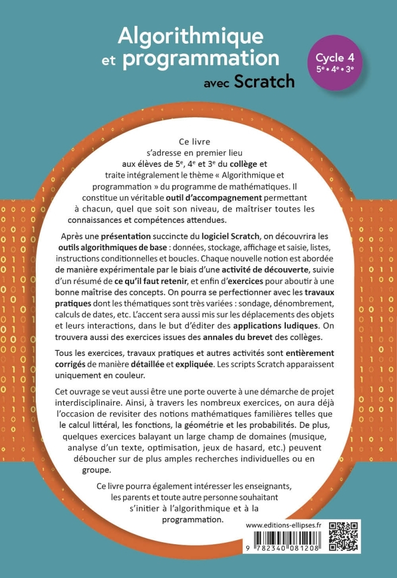 Algorithmique et programmation avec Scratch - Cycle 4 (5e - 4e - 3e) Algorithmique et programmation avec Scratch - Cycle 4 (5e - 4e - 3e)